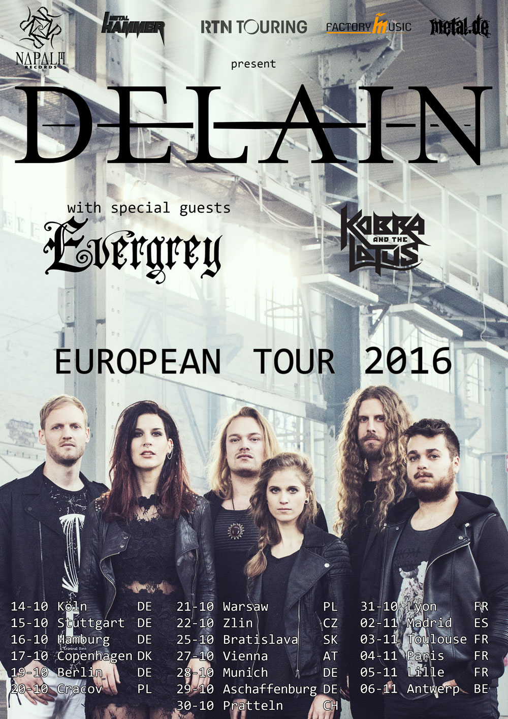 DELAIN Announces Headline European Tour